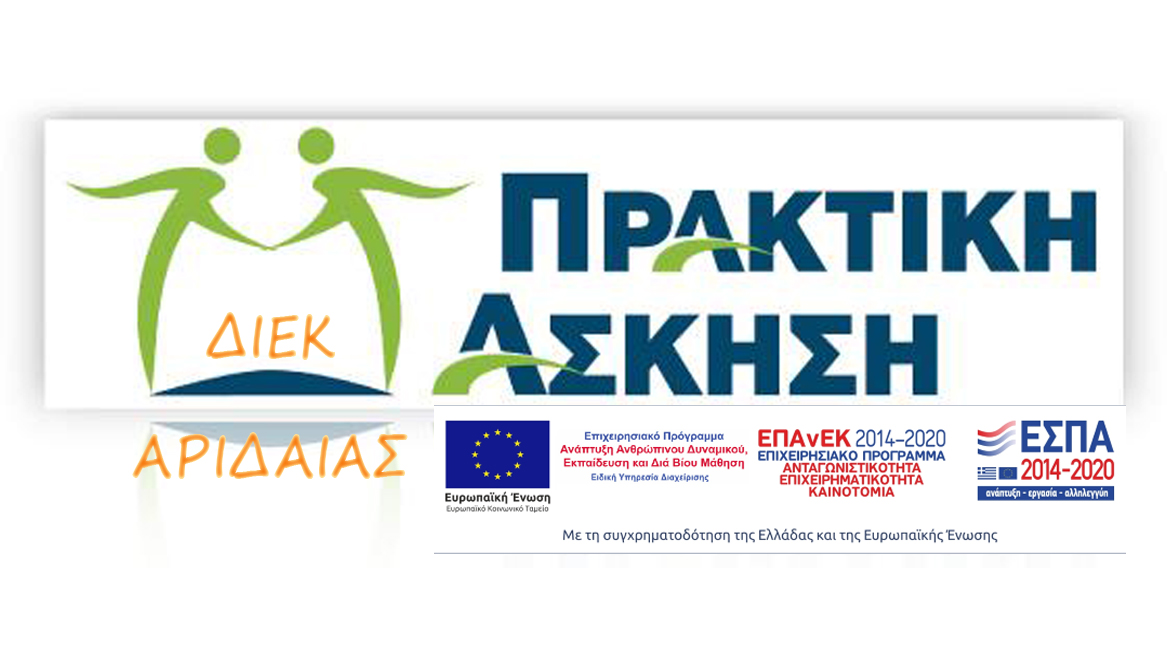 Επιδοτούμενη Πρακτική Άσκηση – ΣΑΕΚ (ΙΕΚ) Αριδαίας